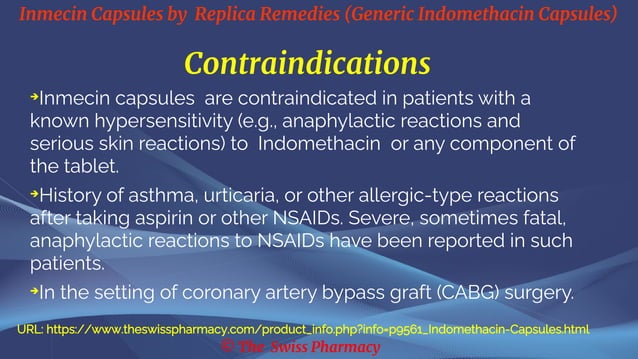Inmecin Capsules by Replica Remedies (Generic Indomethacin Capsules) | PPT