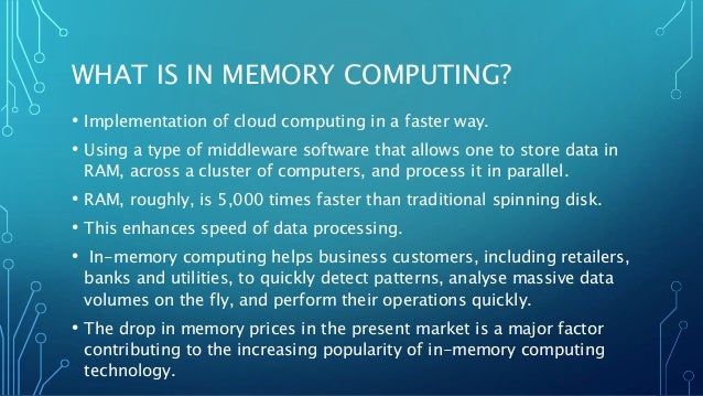 In memory cloud computing