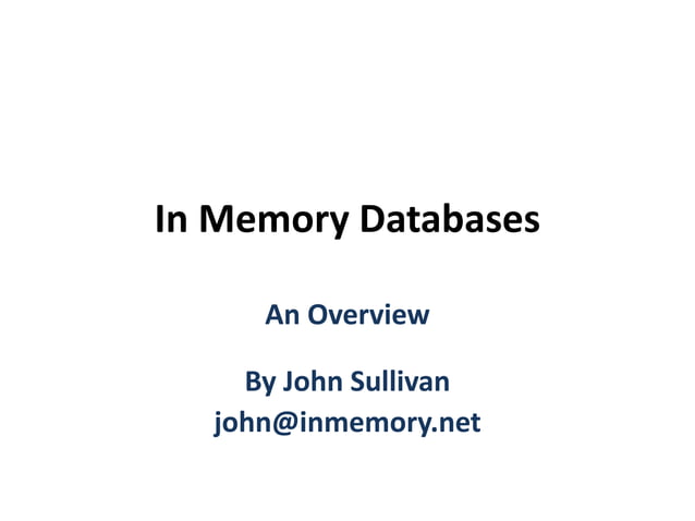 In memory databases presentation | PPT