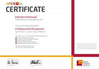 In memory data_management_certificate | PDF