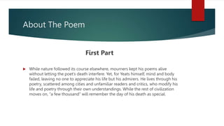 In Memory of W.B. Yeats | PPT