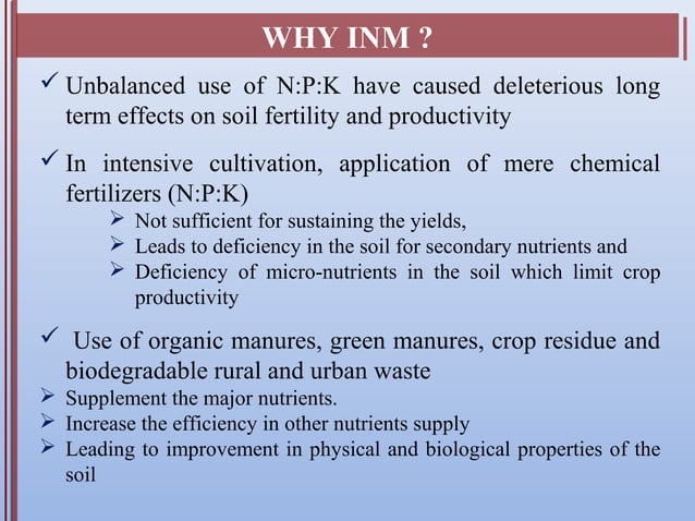 Inm in horticulture | PPT | Agriculture | Industries