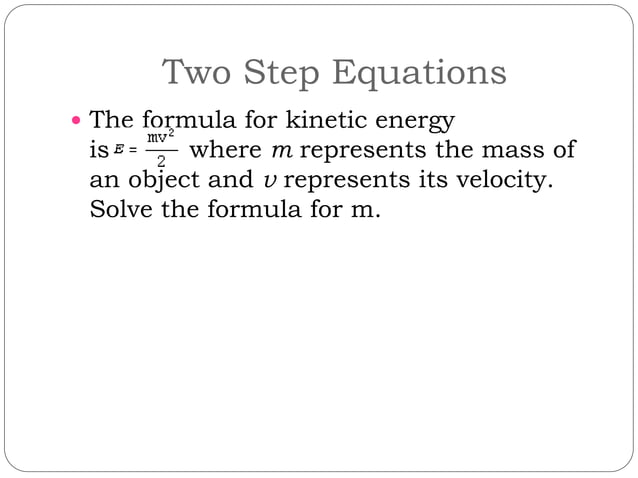 Inm Literal Equations Solving For One Variable Pptx