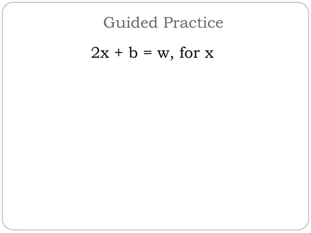 Inm Literal Equations Solving For One Variable Pptx