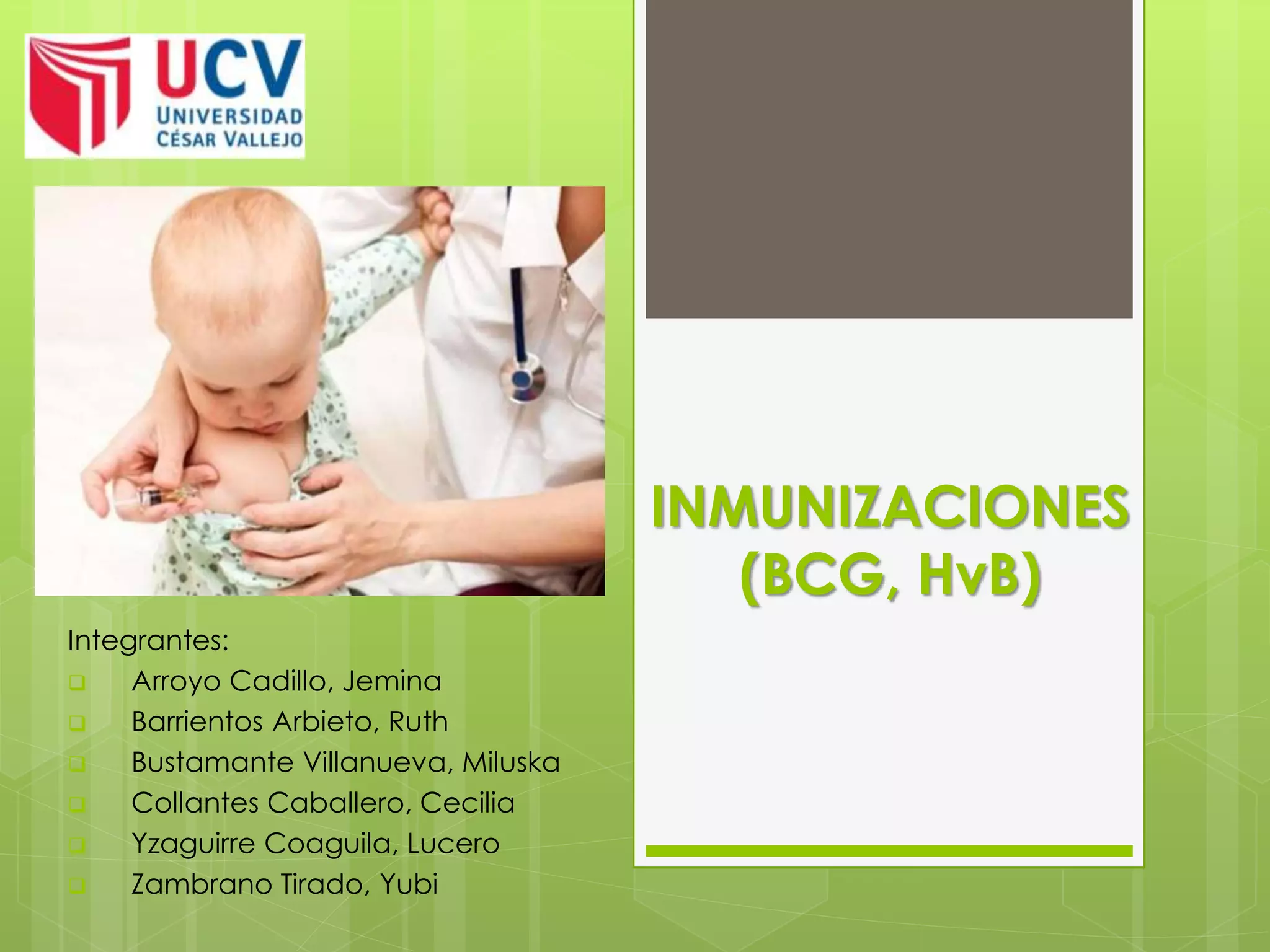 Inmunizaciones (bcg hv b) | PPT