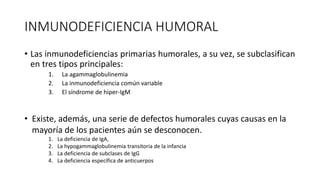 Inmunodeficiencia humoral | PPTX