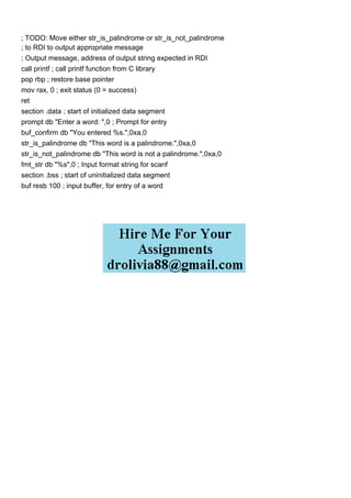 In NASM Assembly problem is to determine if a users dynami.pdf