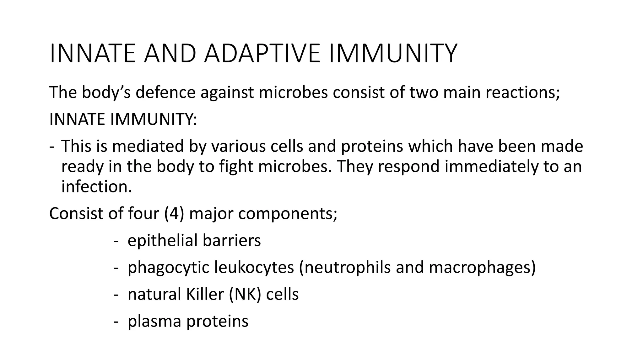 Innate and adaptive immunity | PPTX
