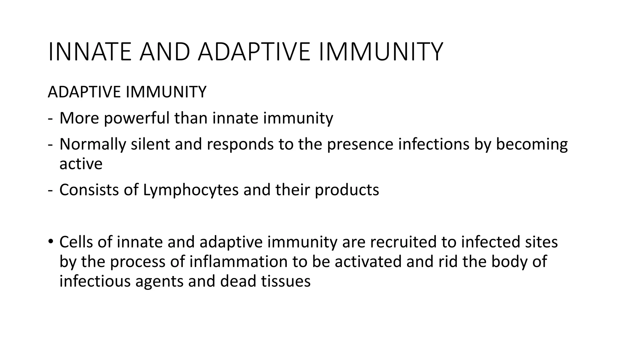 Innate and adaptive immunity | PPTX