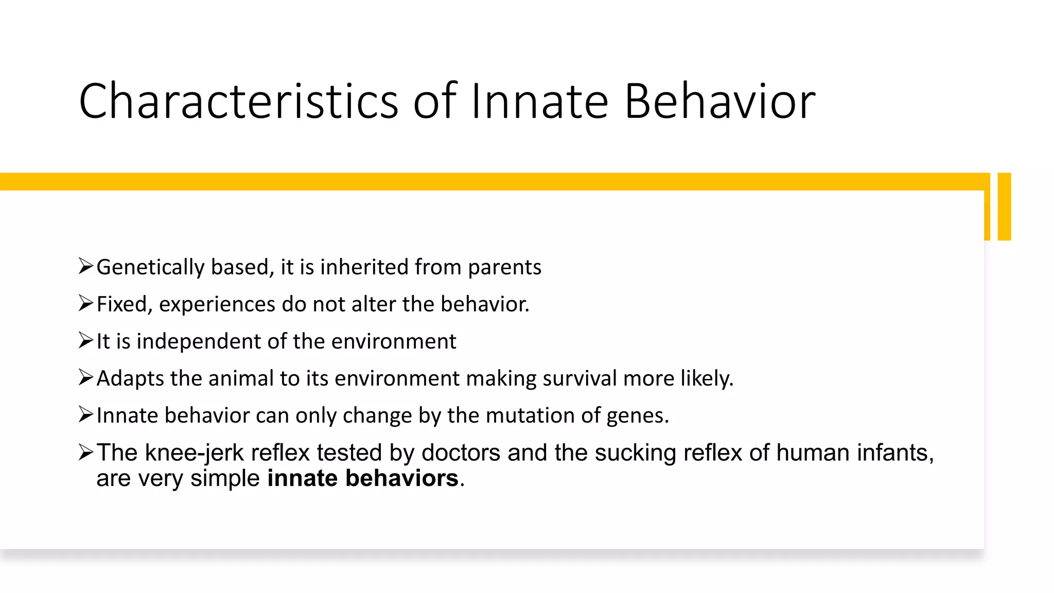 Innate and learned behavior | PDF