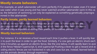 Innate Behavior (Animal Behavior) Taxis, Fixed Action Pattern, reflex ...
