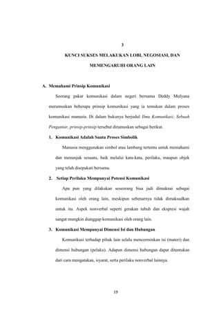 TEKNIK NEGOSIASI RANGKUMAN LOBI NEGOSIASI & MEMPENGARUHI ORANG LAIN ...