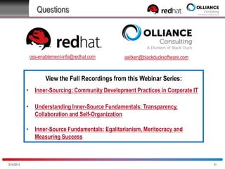 Inner Source Webinar Series: Open Source Community Development Methods ...