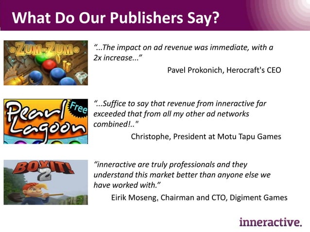 Inneractive For Developers | PPT