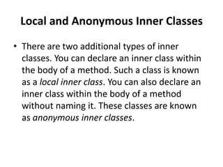 Inner classes | PPT