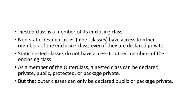 Java Nested class Concept | PPT