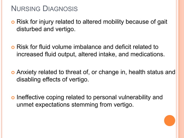 Inner ear Disorder : Nursing care | PPTX | Ear, Nose and Throat ...