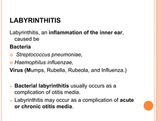 Inner ear Disorder : Nursing care | PPTX