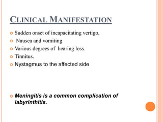 Inner ear Disorder : Nursing care | PPTX