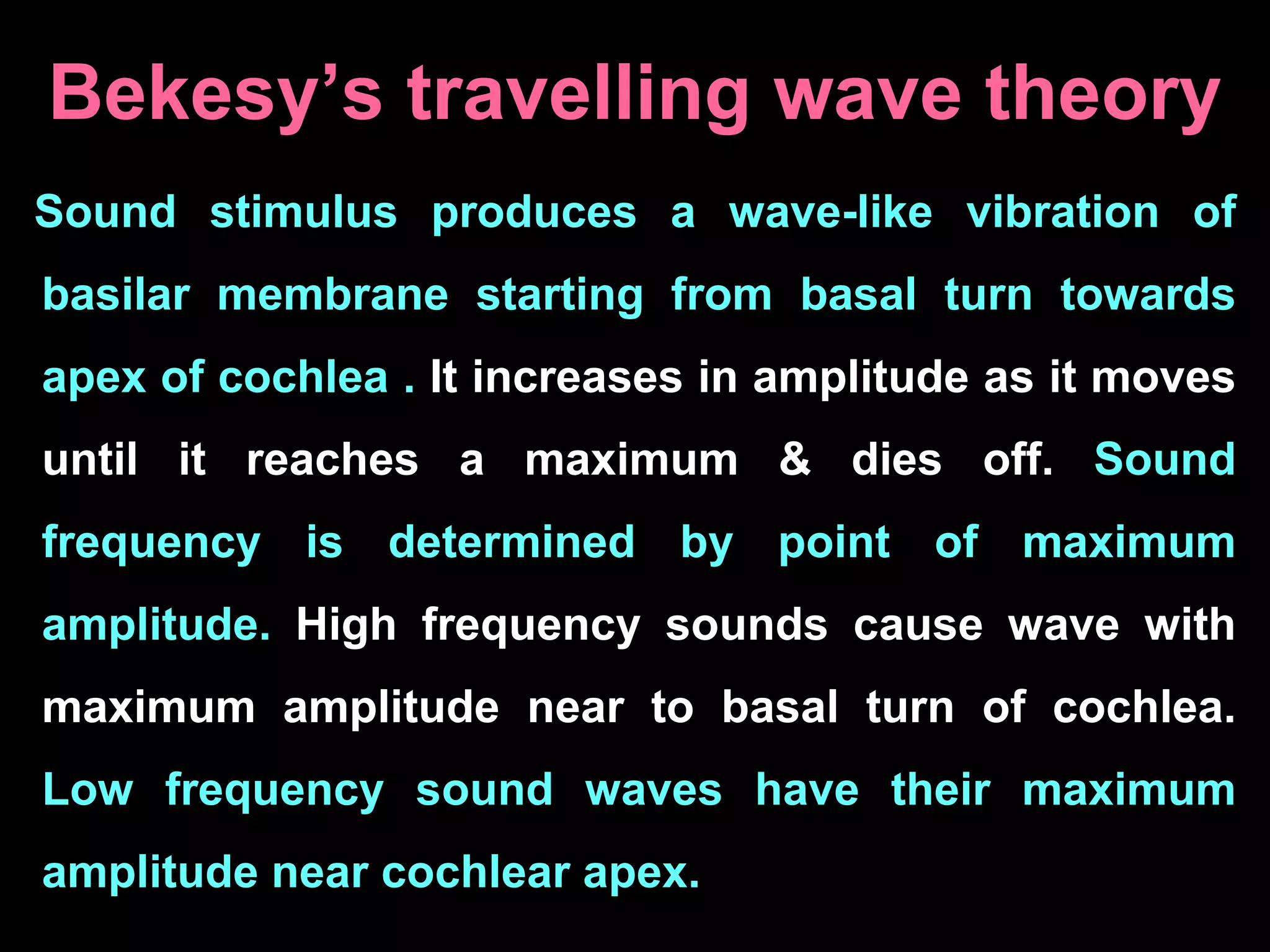 Inner ear physiology of hearing & Theories of hearing | PPTX