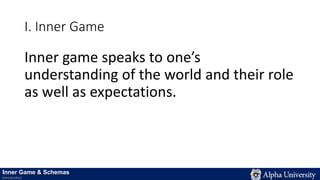 Inner Game & Schemas | PDF