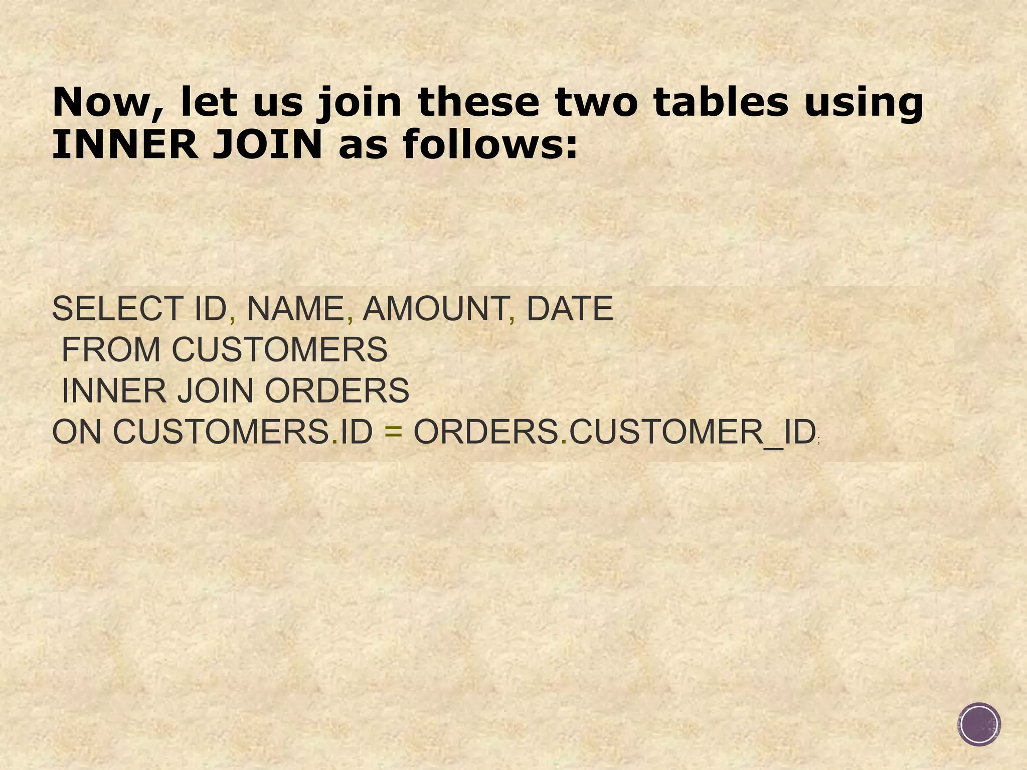 Inner Join In Ms Access | PPTX
