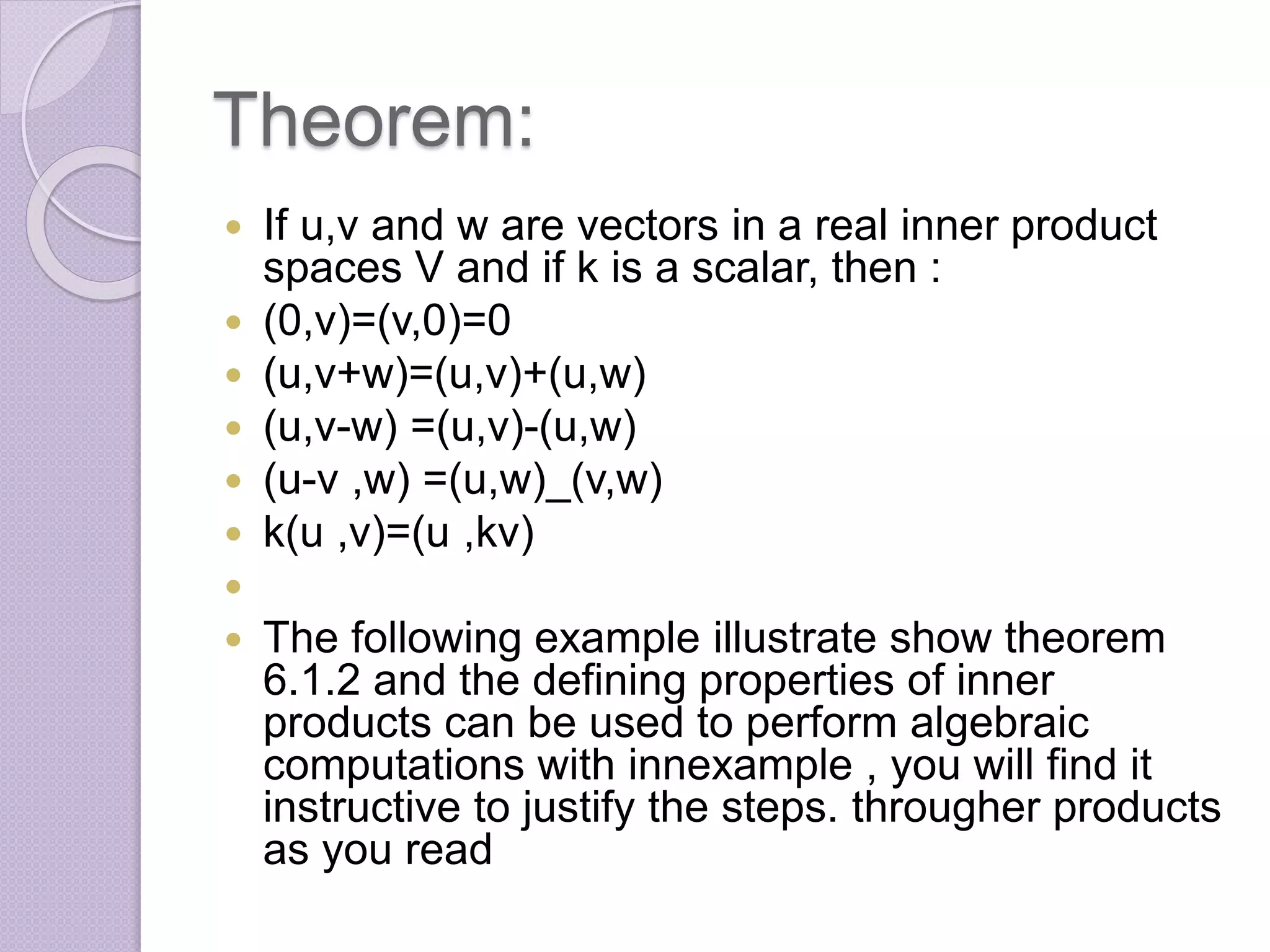 Inner product space | PPTX