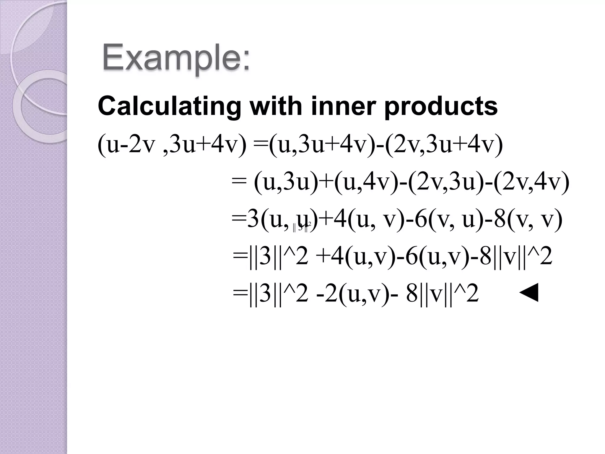 Inner product space | PPTX