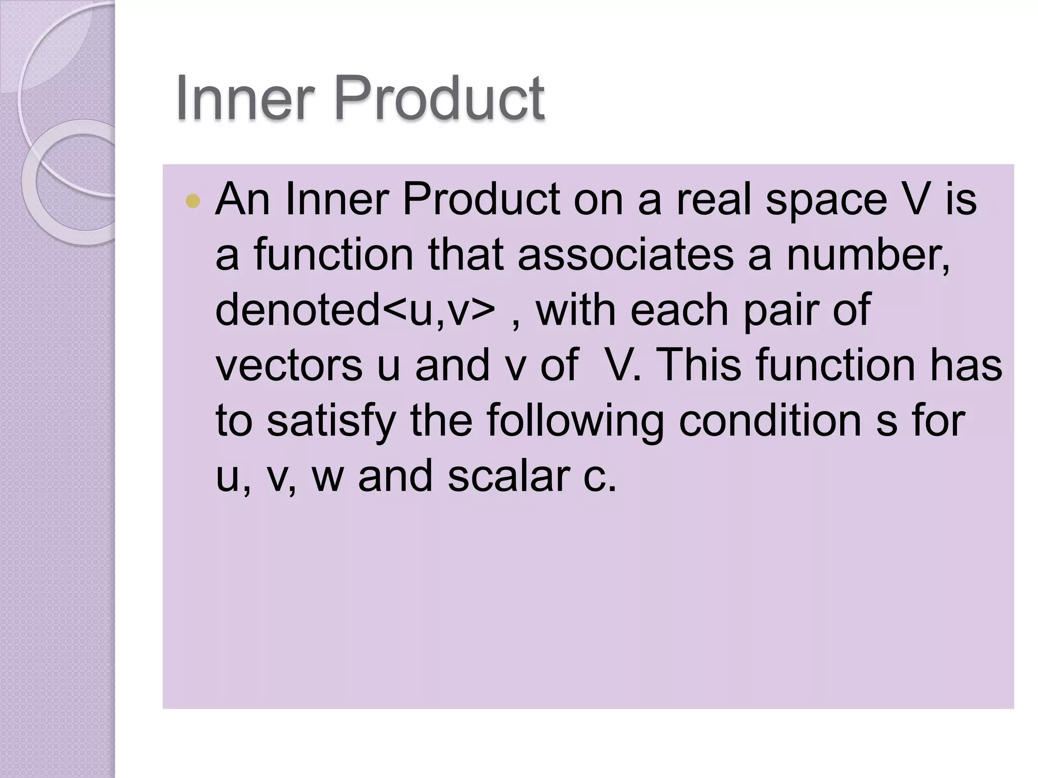 Inner product space | PPTX