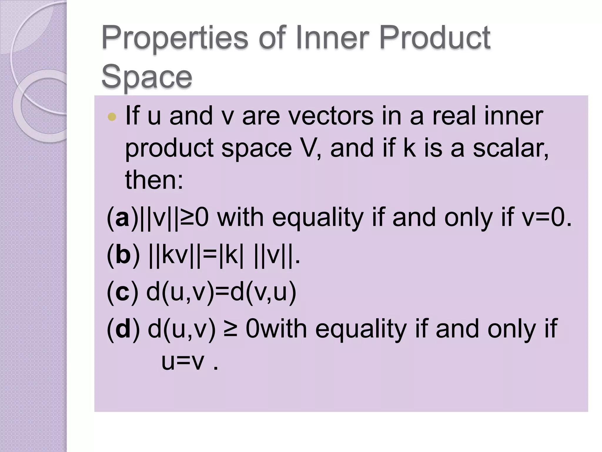 Inner product space | PPTX