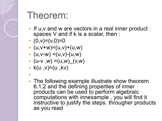 Inner product space | PPTX