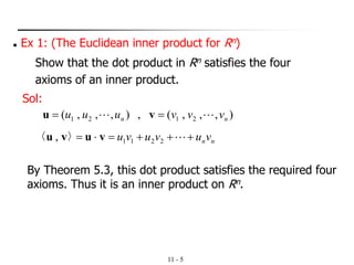 An Introduction To Inner Product Spaces: Euclidean Spaces – EFHEC