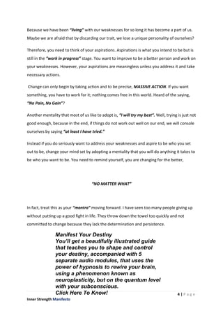 Inner strength manifesto - How to Easily Manifest Anything You Wish. | PDF
