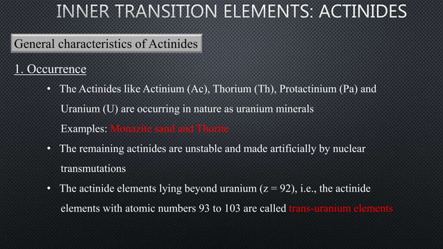 Inner transition elements | PPT