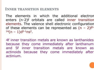 Inner Transition Metals On Periodic Table