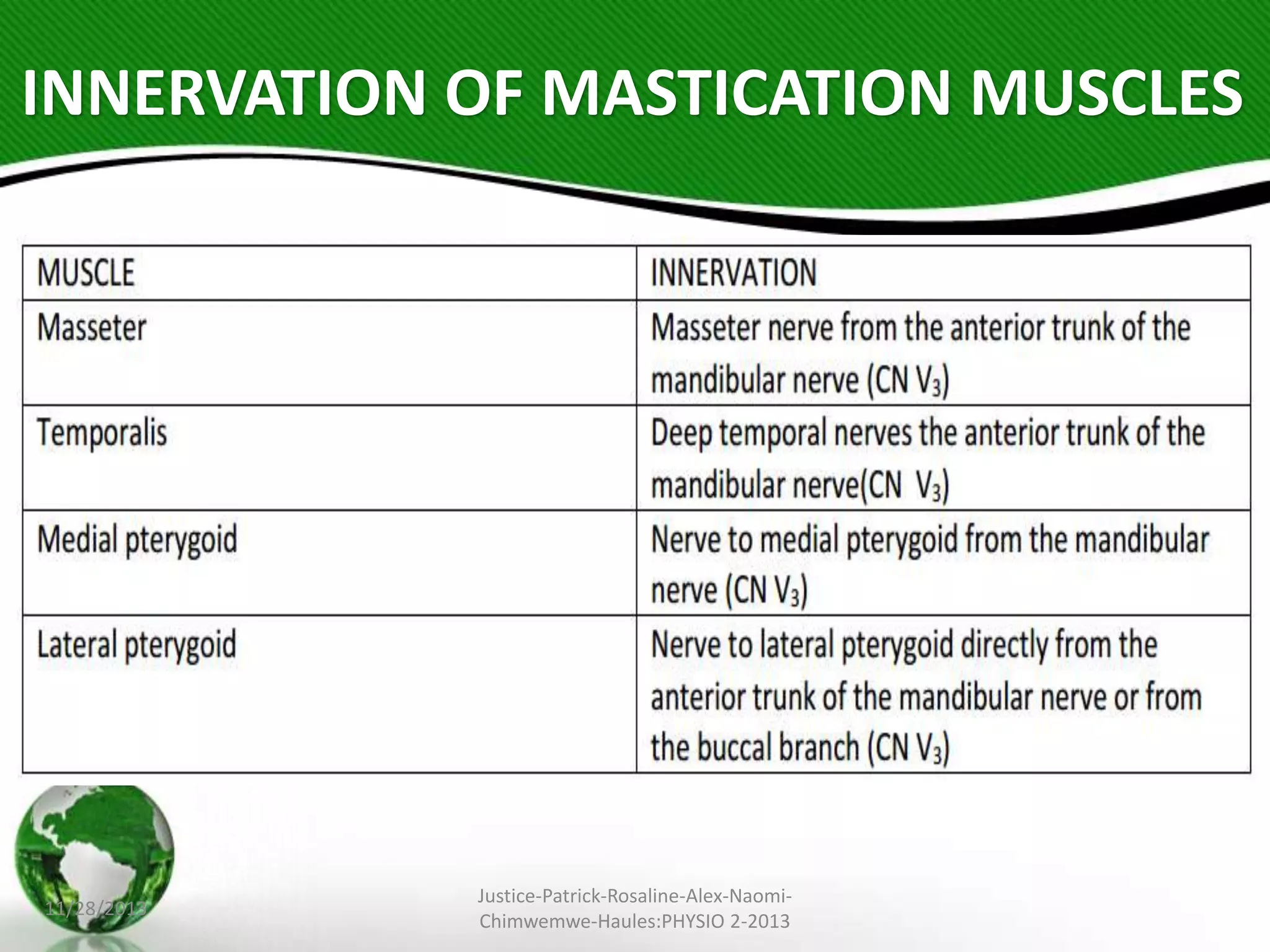 INNERVATION OF FACIAL MUSCLES OF EXPRESSION AND MMASTICATION MADE ...