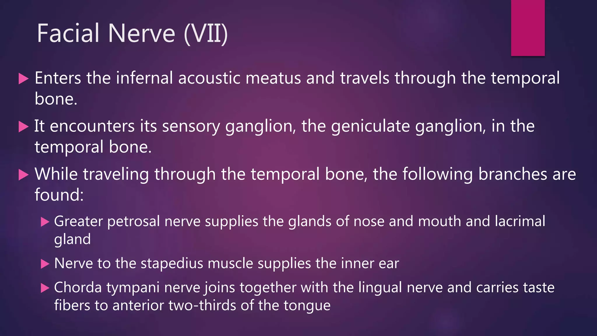 Innervation of Teeth and Tissues: Facial, Glosspharyngeal, Hypoglossal ...