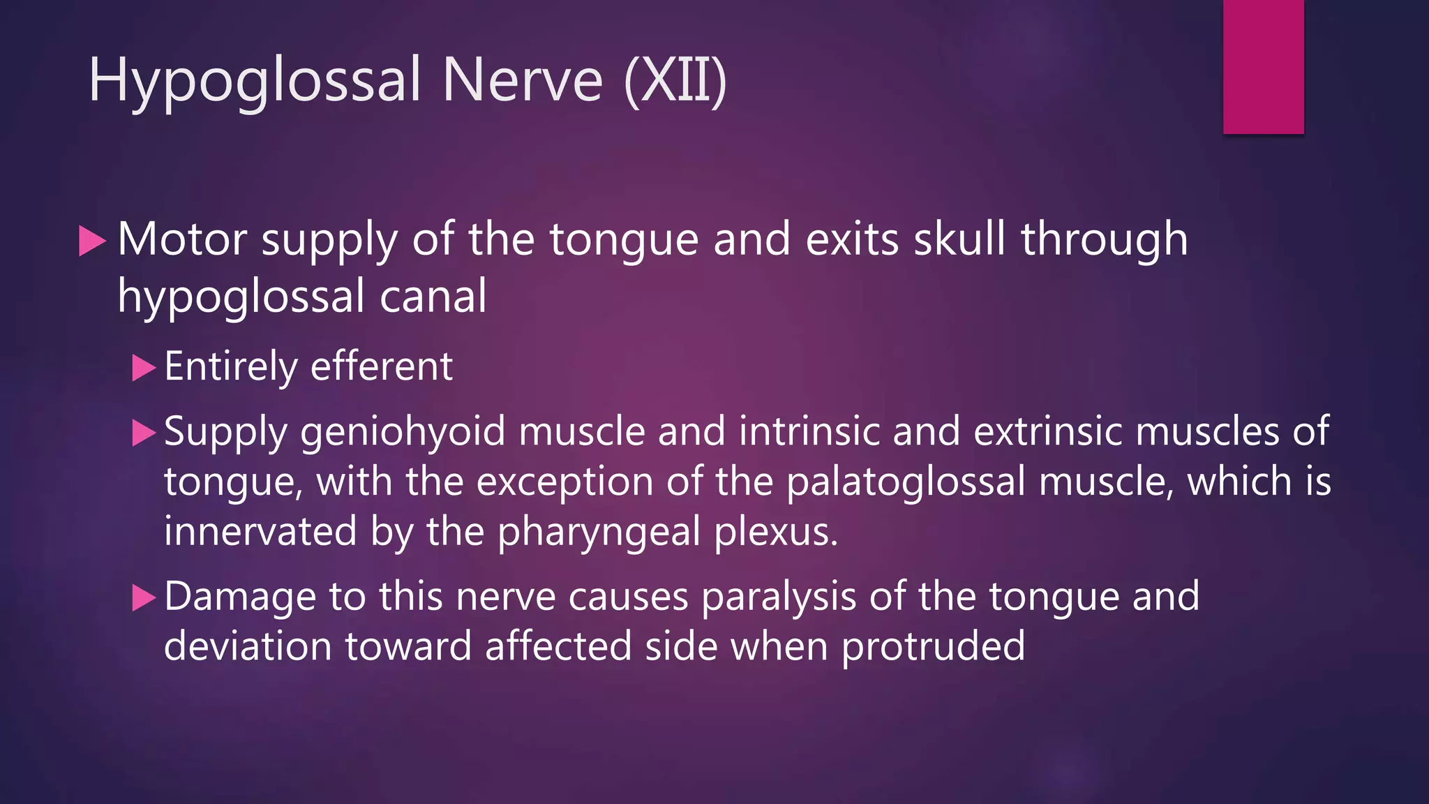 Innervation of Teeth and Tissues: Facial, Glosspharyngeal, Hypoglossal ...