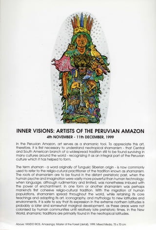 Inner Visions - Artists of the Peruvian Amazon Exhibition in London ...