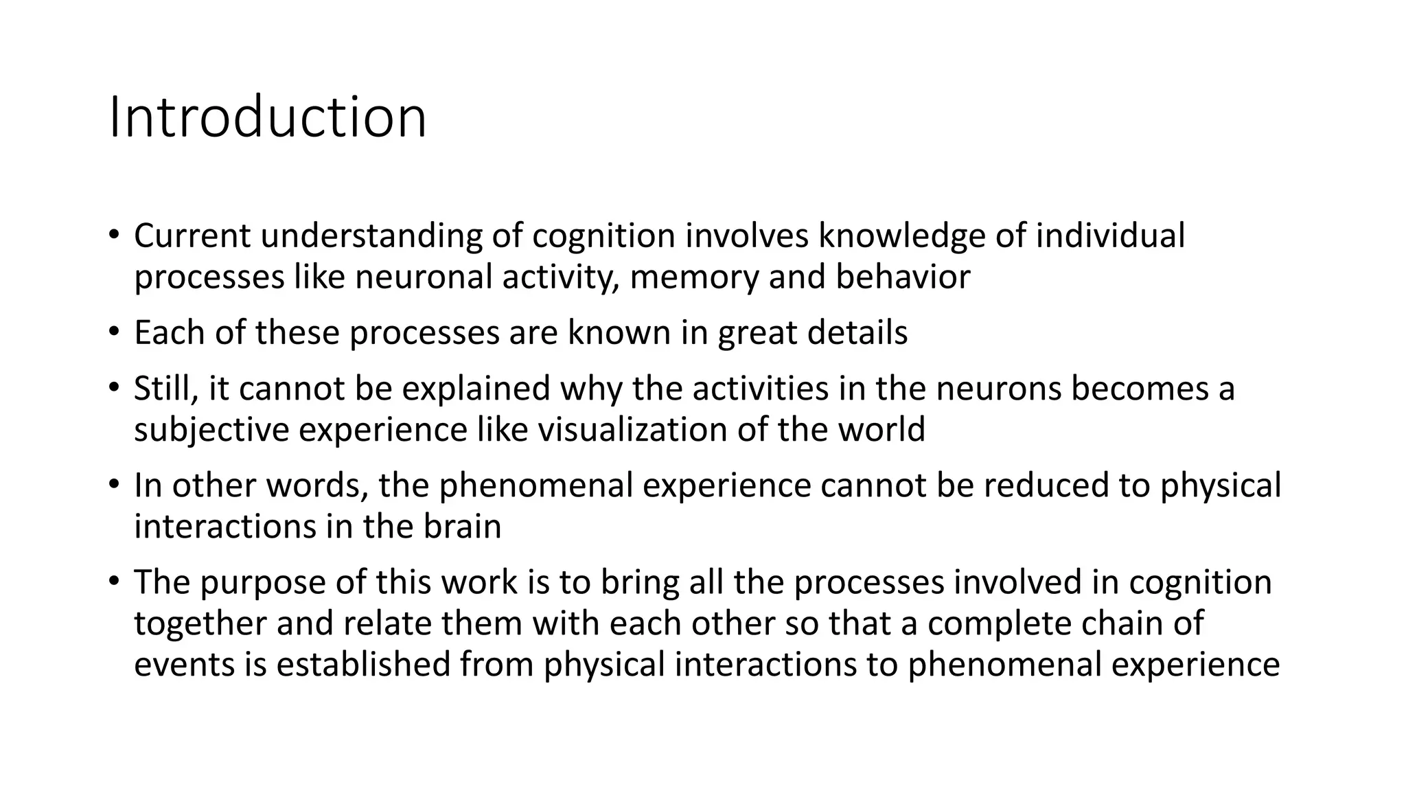 A comprehensive outline of human cognitive mechanism | PPT