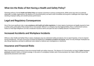 What Are the Risks of Not Having a Health and Safety Policy? | PDF