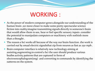 BRAIN COMPUTER INTERFACE | PPT