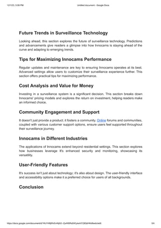 Innocams-Revolutionizing Surveillance with Innovation 2024 | PDF