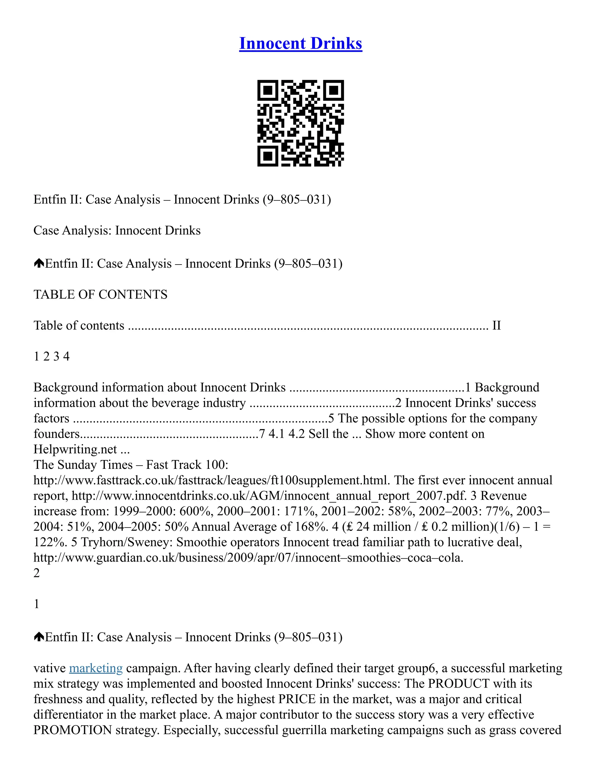 Innocent Drinks | PDF