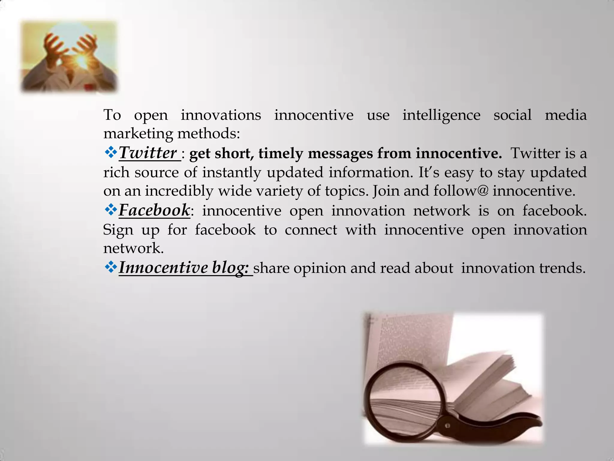 Innocentive power point | PPTX | Social Networking | Internet