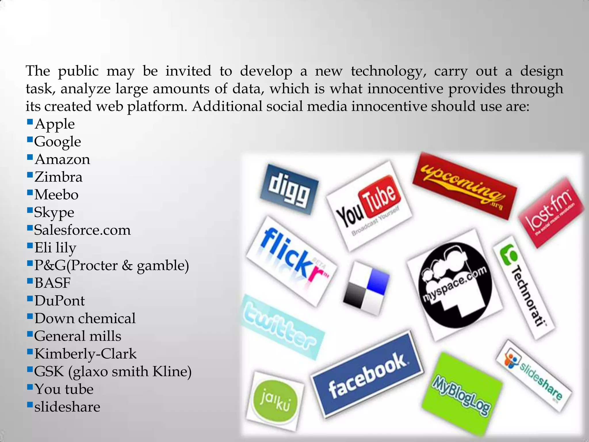 Innocentive power point | PPTX | Social Networking | Internet