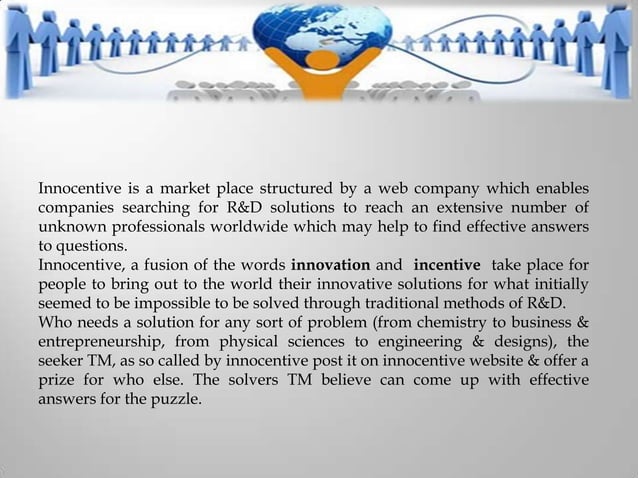 Innocentive power point | PPTX | Social Networking | Internet
