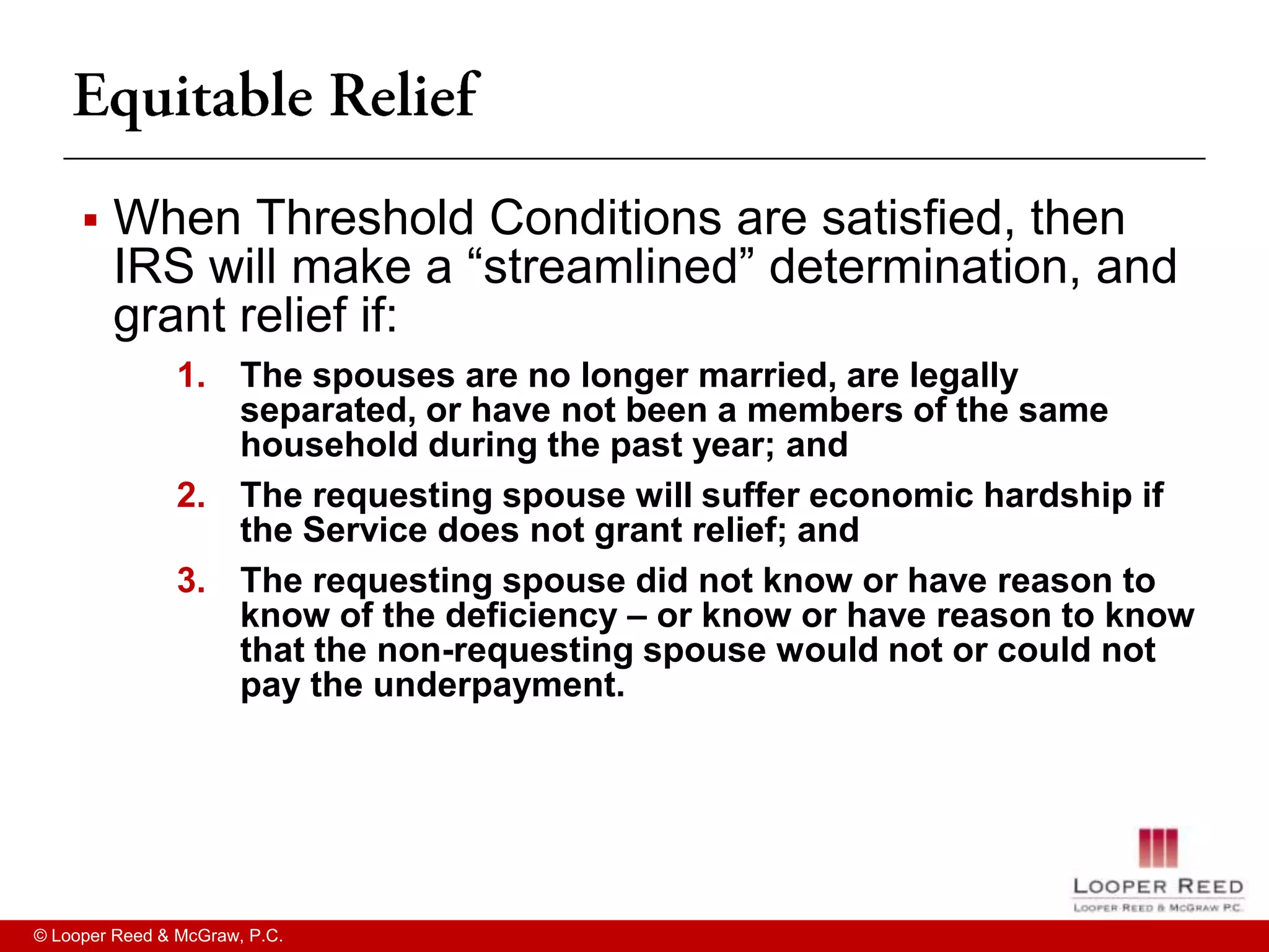 Innocent Spouse Relief | PPTX