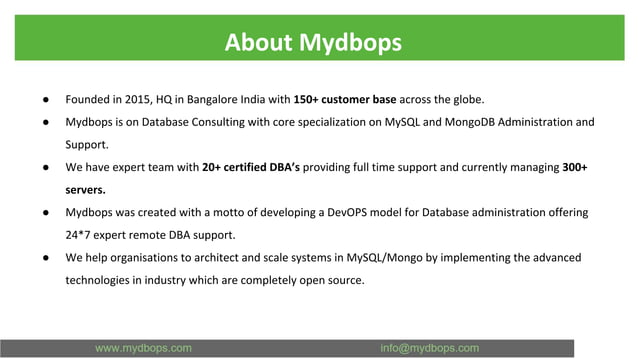 InnoDB Cluster Experience (MySQL User Camp) | PPT