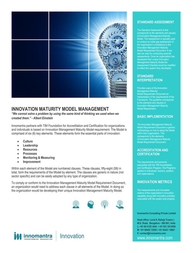 Innomantra - Innovation Maturity Model Management | PDF | Business ...